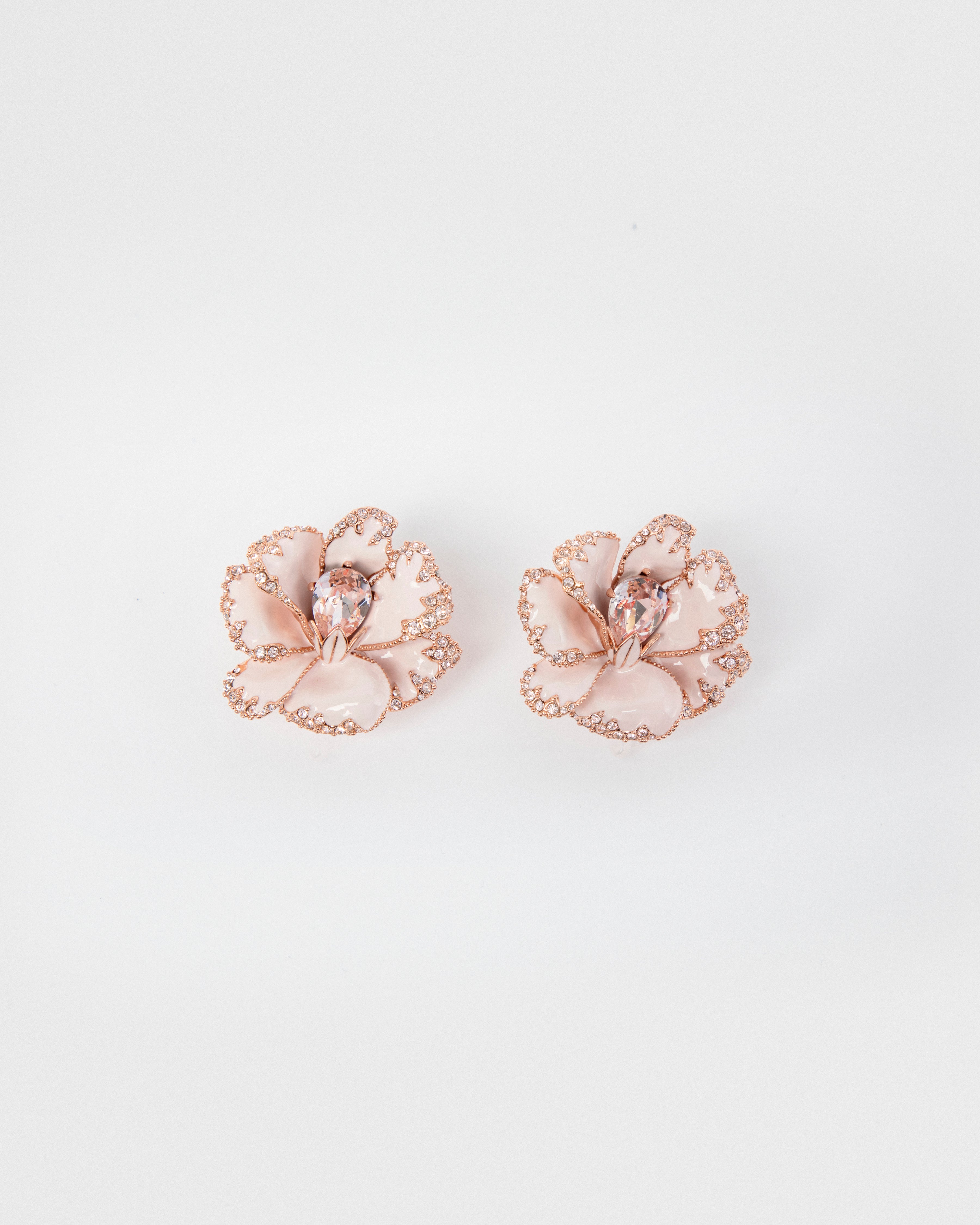 CRYSTAL & ENAMEL GERANIUM EARRINGS – Tamara Ralph
